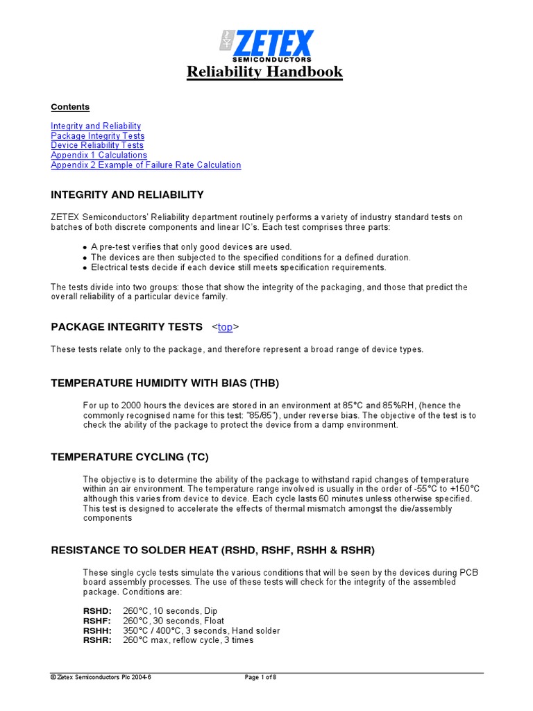 Zetex Handbook | PDF | Reliability Engineering | Electrostatic Discharge