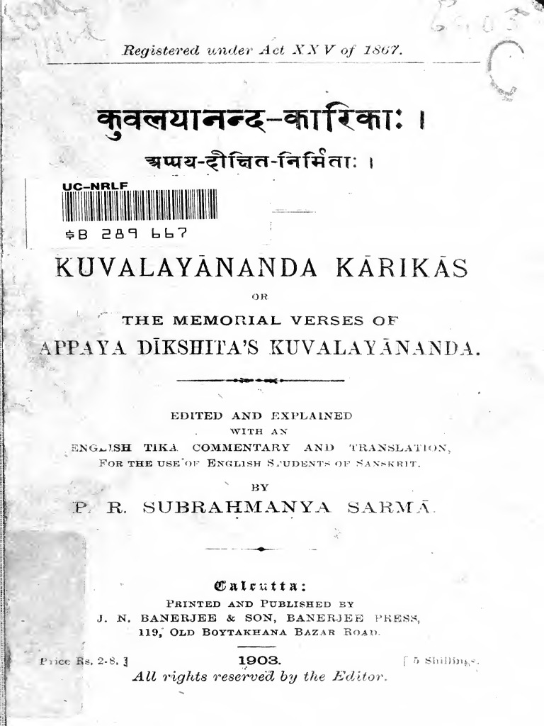 Kuvalayananda Karikas Explained | PDF | Sanskrit | Rhetoric