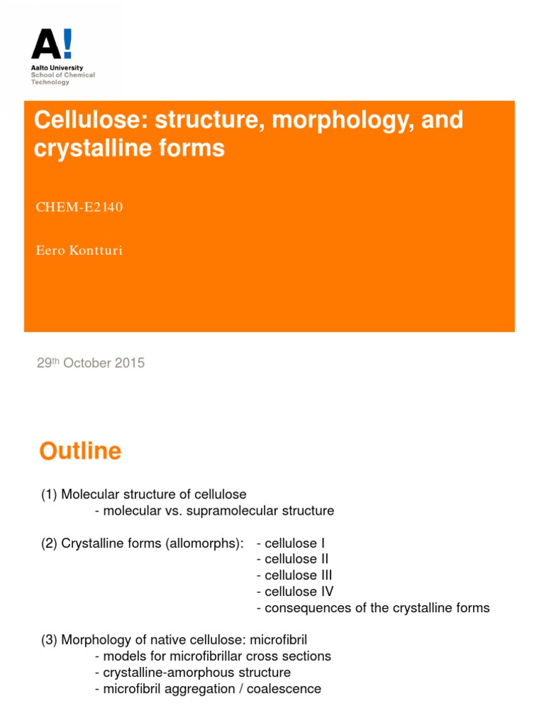 Lecture 2 - Cellulose Structure | PDF | Cellulose | X Ray Crystallography