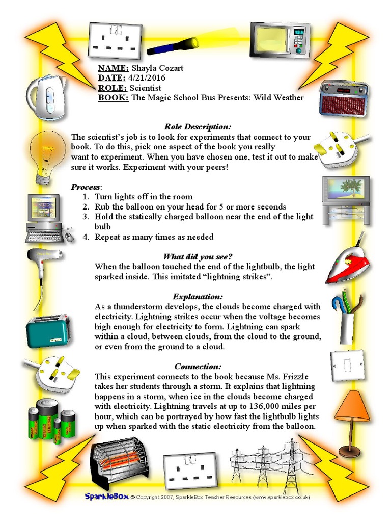 Lightning Experiment with Static Electricity | PDF