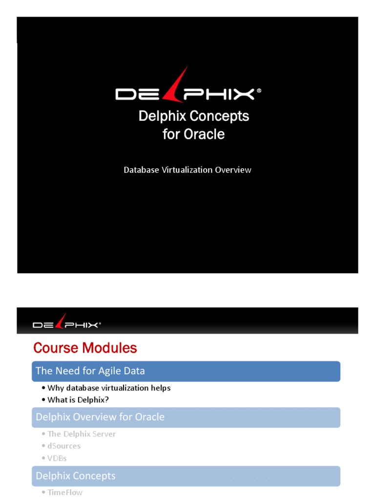 Delphix Concepts Oracle Updated | PDF | Backup | Virtualization