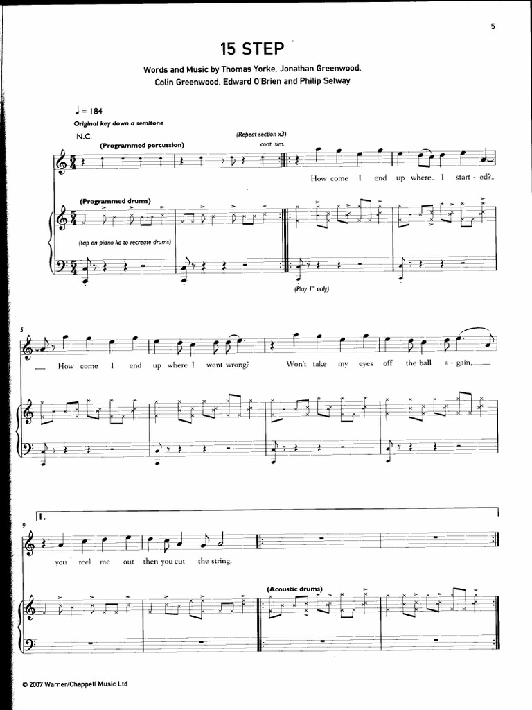 Radiohead in Rainbows Sheet Partition PDF | PDF