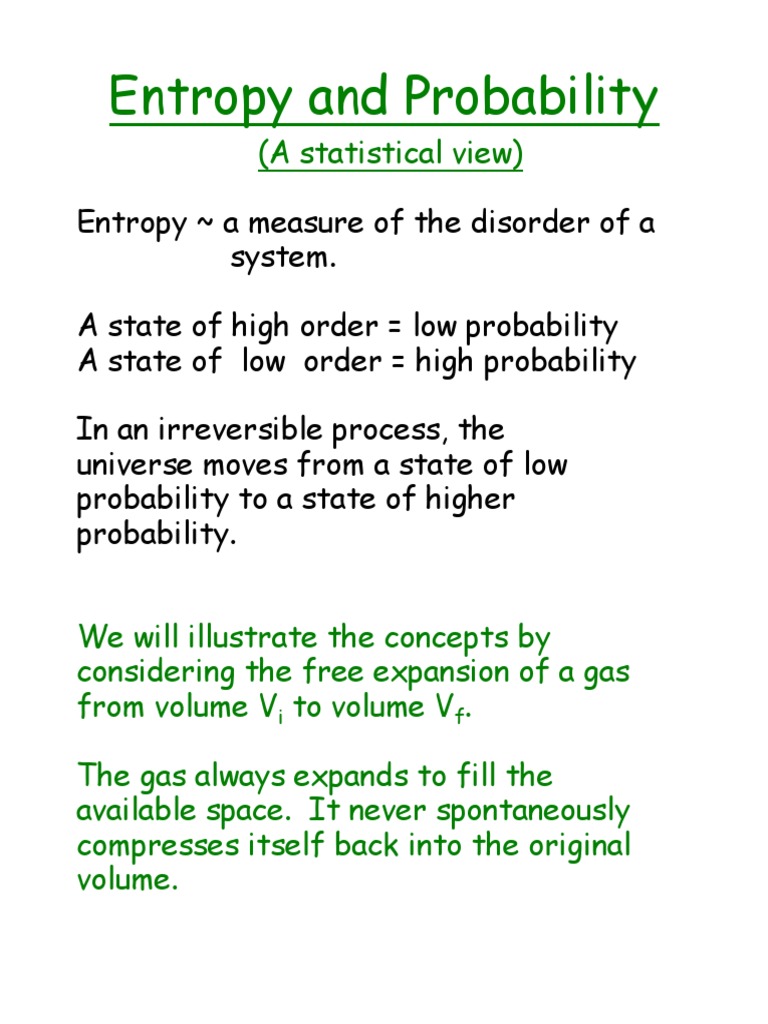 Entropy and Probability | PDF | Entropy | Gases