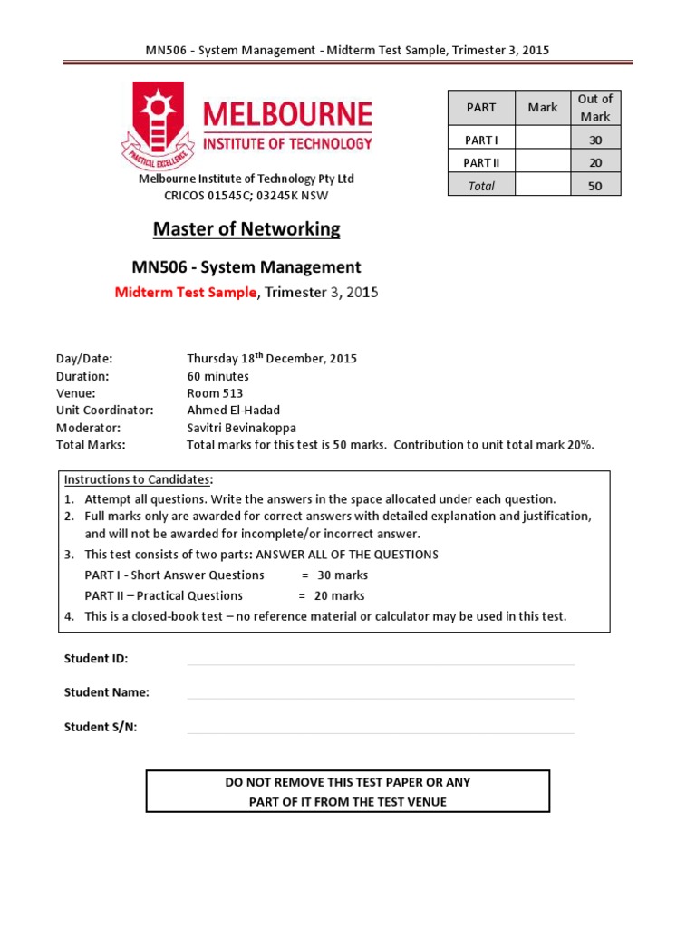 System Administration Mid Sem Test Paper Sample | PDF | Computer File ...