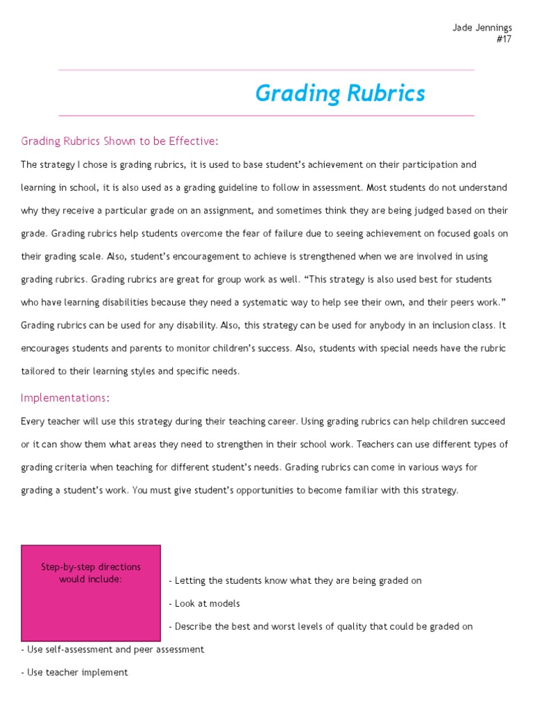 Effective Grading Rubrics for Students | PDF | Career & Growth