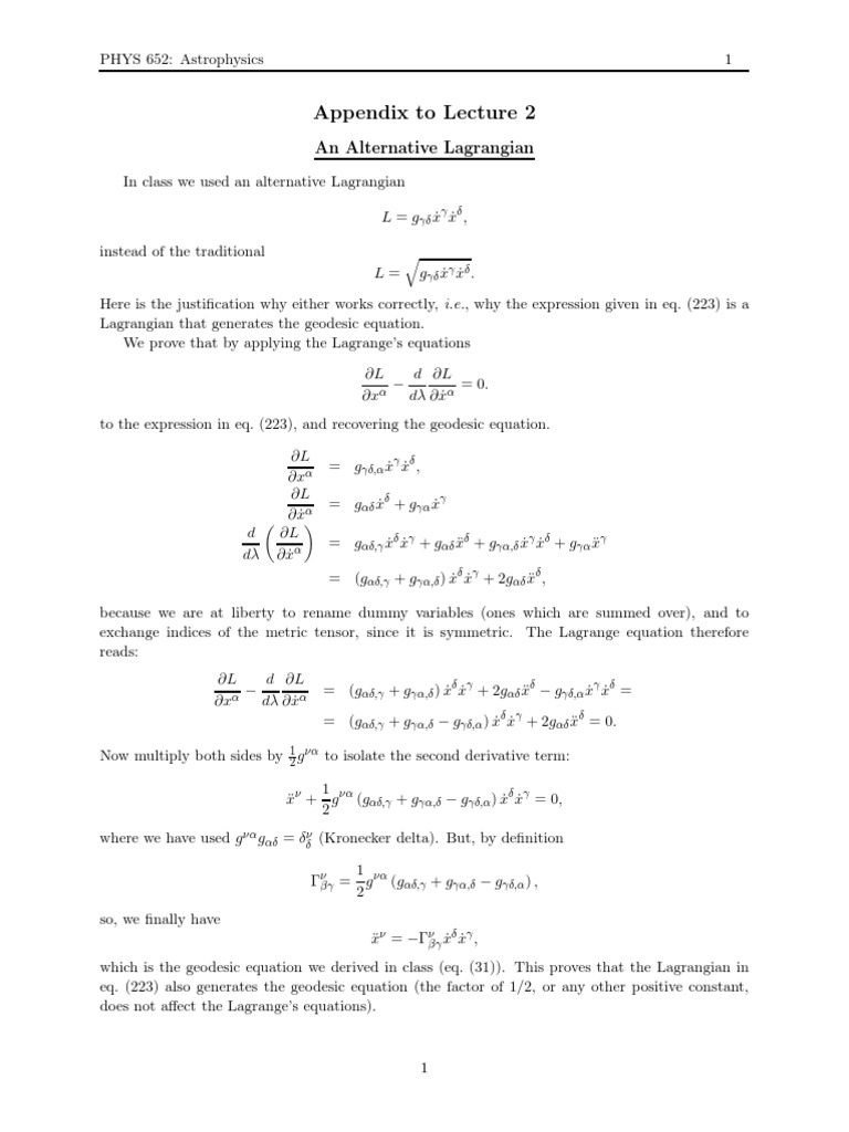 Lagrangian Formulation | PDF | Lagrangian Mechanics | Coordinate System