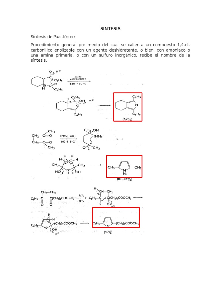 Sintesis de Pirroles y Furanos | PDF