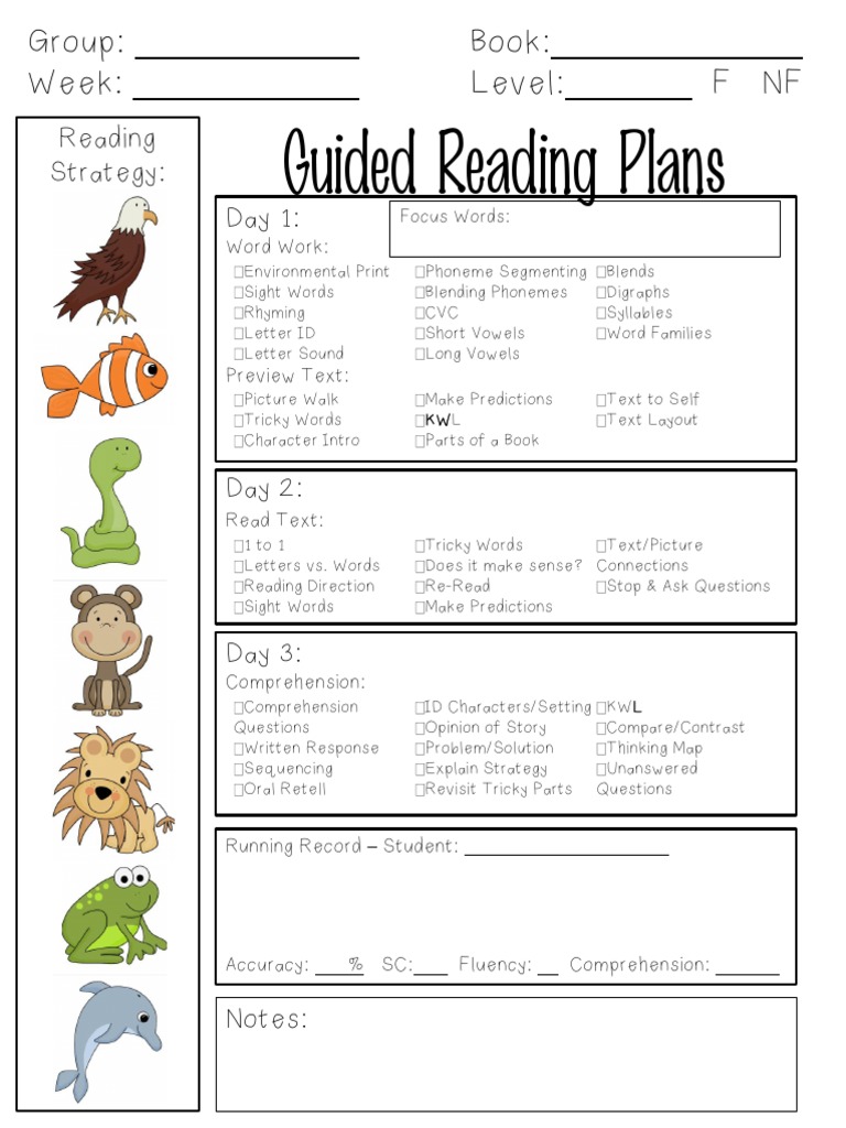 Guided Reading Strategy Template | PDF | Language Arts & Discipline ...