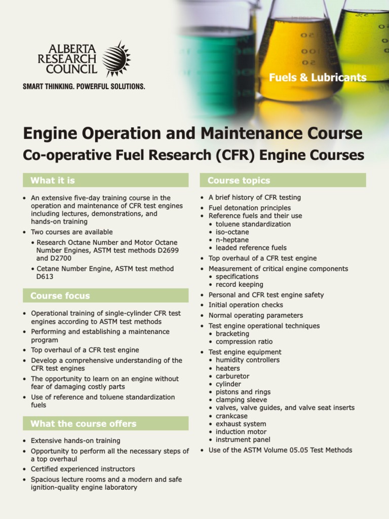 CFR Engine Course Information | PDF | Engines | Engine Technology