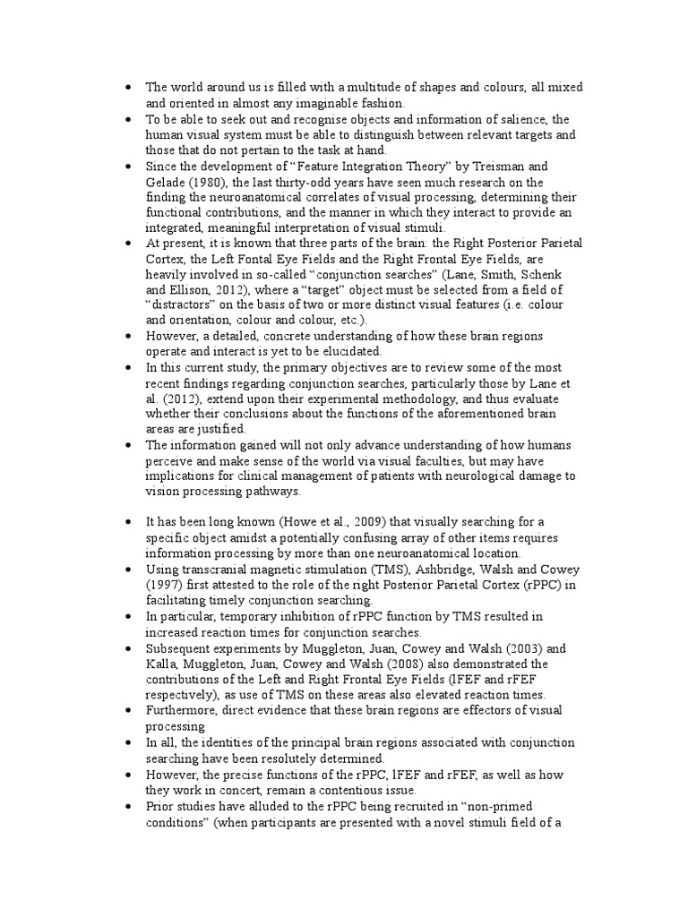 Assignment 1 Plan (Biopsych) | PDF | Visual System | Brain