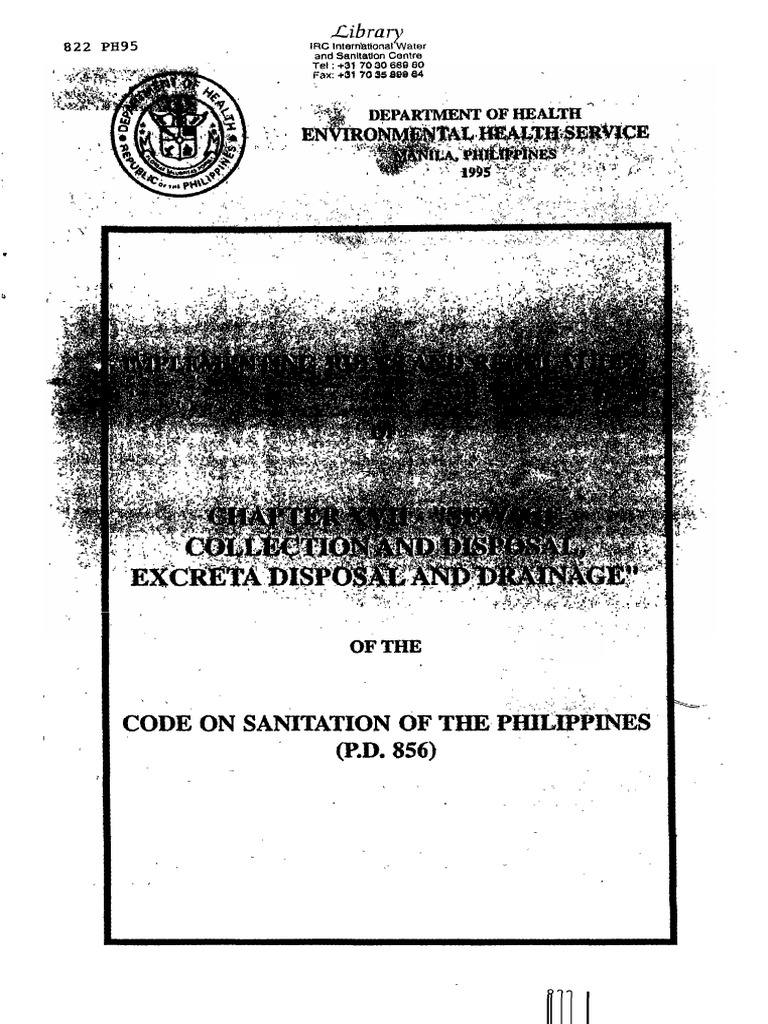 Code of Sanitation of the Philippines | Septic Tank | Sanitary Sewer