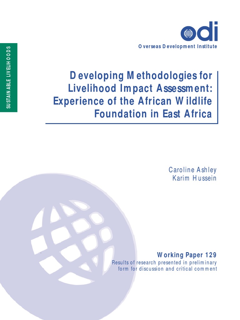 Developing Methodologies For Livelihood Impact Assessment | PDF ...