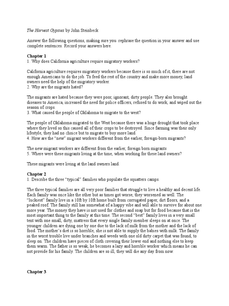 The Harvest Gypsies John Steinbeck-Sarahmughannam | PDF | Emigrants ...