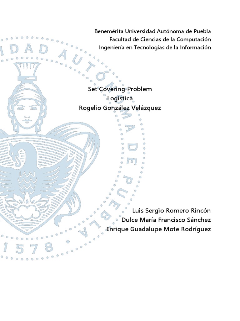 Set Covering Problem | PDF | Áreas de informática | Matemáticas Aplicadas
