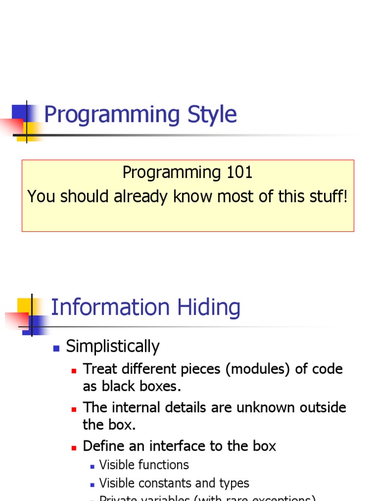 PP9.Programming Style | PDF | C (Programming Language) | Subroutine