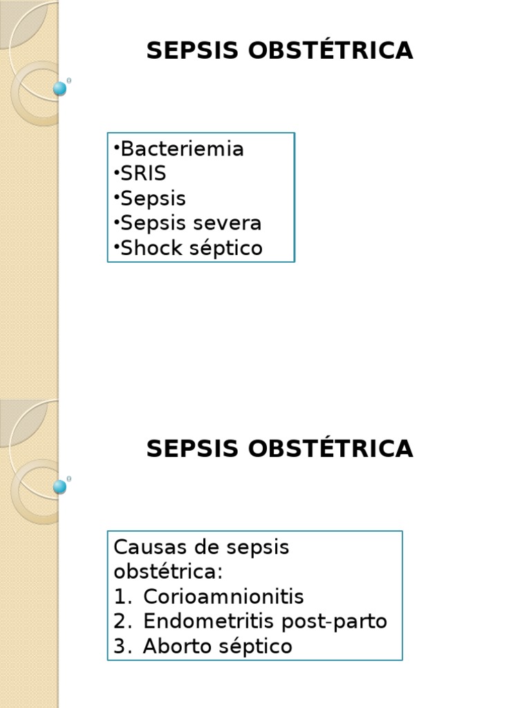 Sepsis Obstétrica: Causas y Tratamiento | PDF | Septicemia | Estreptococo
