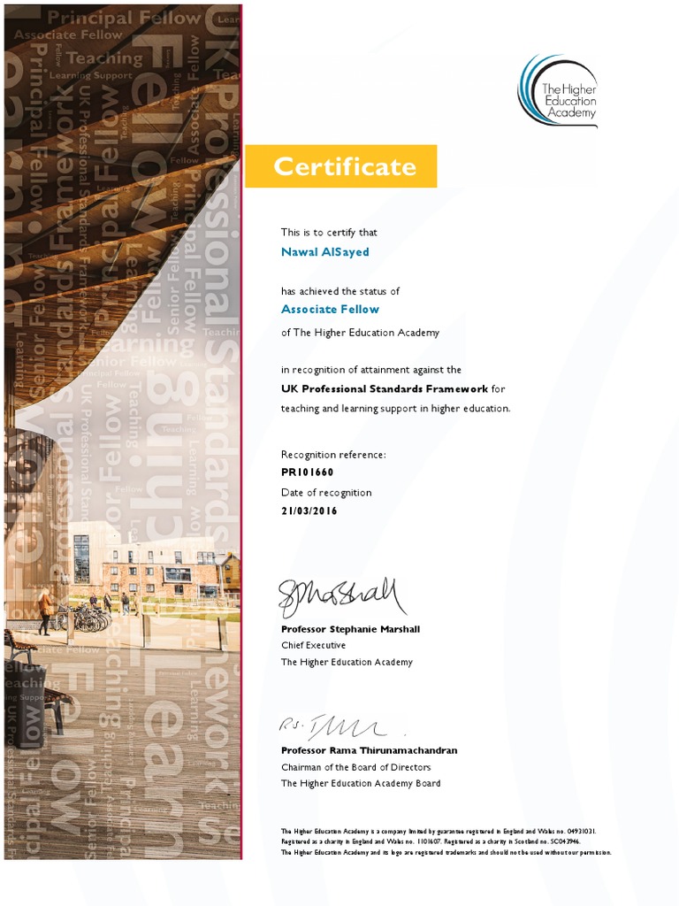 Associate Fellow Certification Notice | PDF