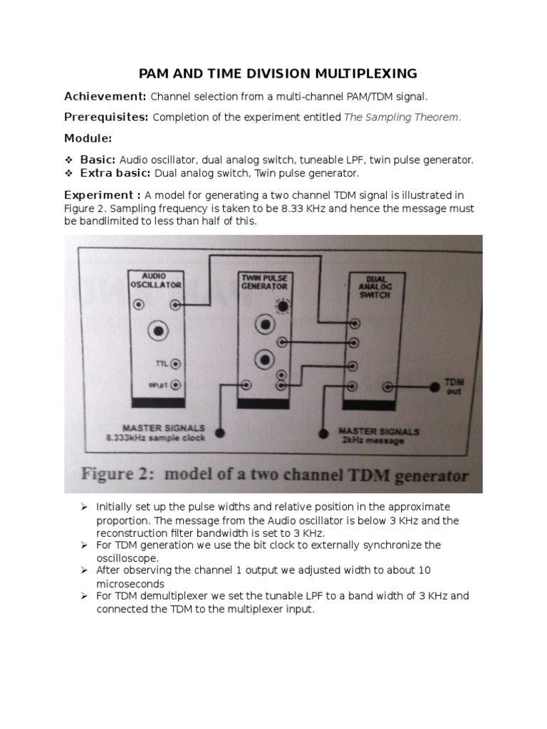 Pam and Time Division Multiplexing | PDF