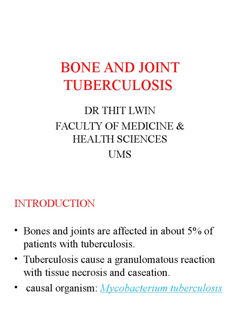 Bone and Joint Tuberculosis Overview | PDF | Tuberculosis | Medical ...