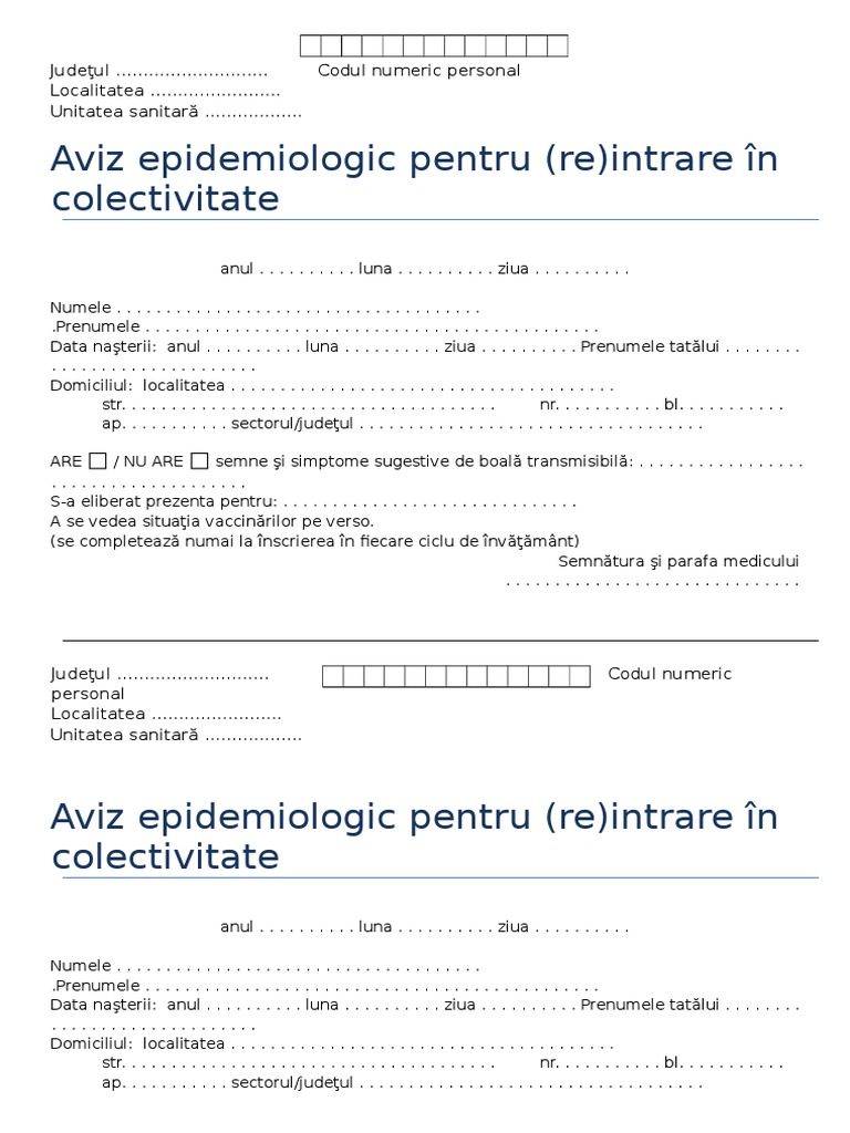 Aviz Epidemiologic | PDF