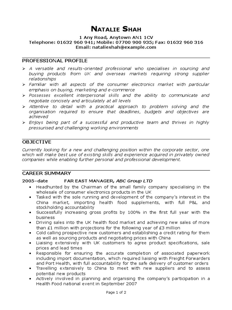South African CV Format 2016 Download Template Example | PDF | Market ...