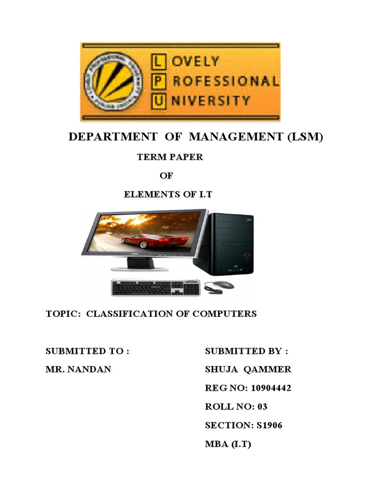 Classification of Computers | PDF | Central Processing Unit | Personal Computers