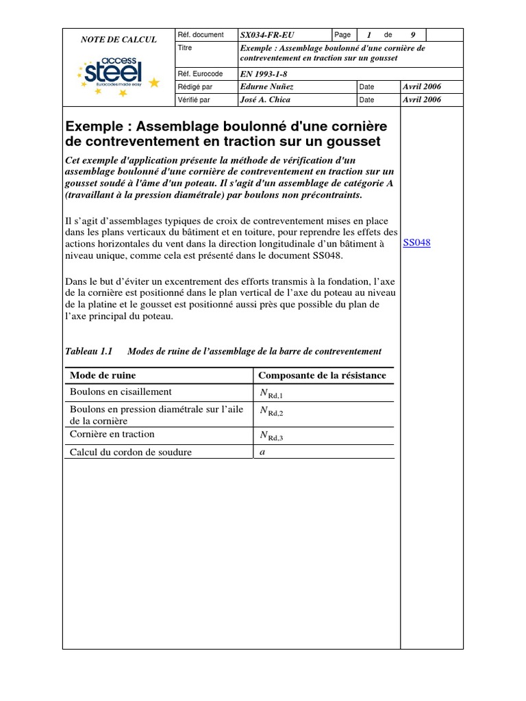 Assemblage boulonné cornière contreventement | PDF | Technologie et ...