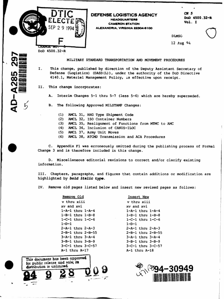 Military Standard Transportation and Movement Procedures | Download Free PDF | Cargo | United ...