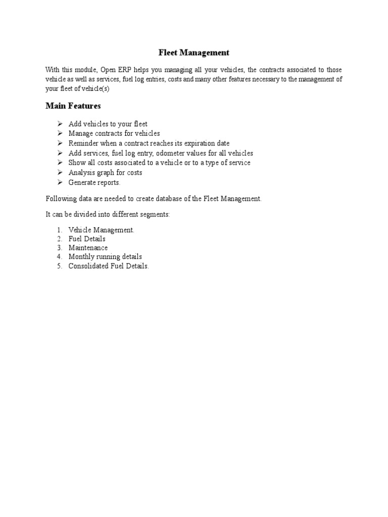 Fleet Management | PDF | Filling Station | Vehicles