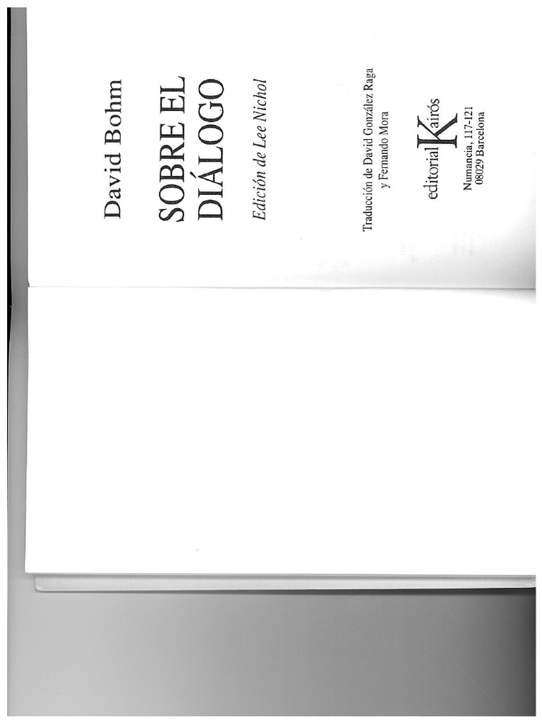 Sobre El Dialogo - David Bohm | PDF