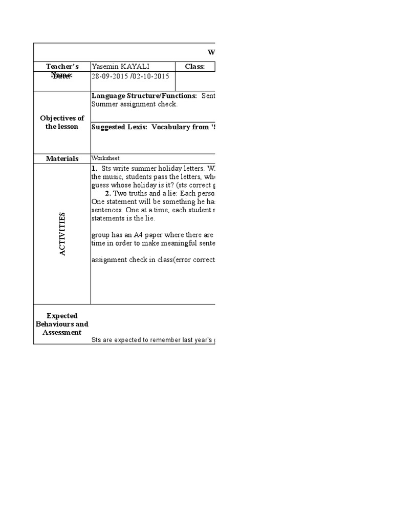 TOEFL Lesson Plan | Download Free PDF | Verb | English Language