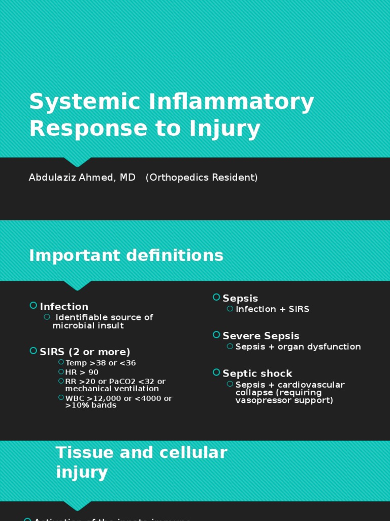 Systemic Response To Injury | PDF | Cortisol | Inflammation