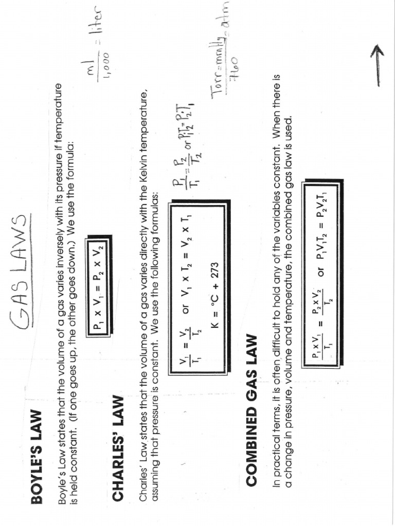 Chemistry - Unit 13 Gas Laws | PDF