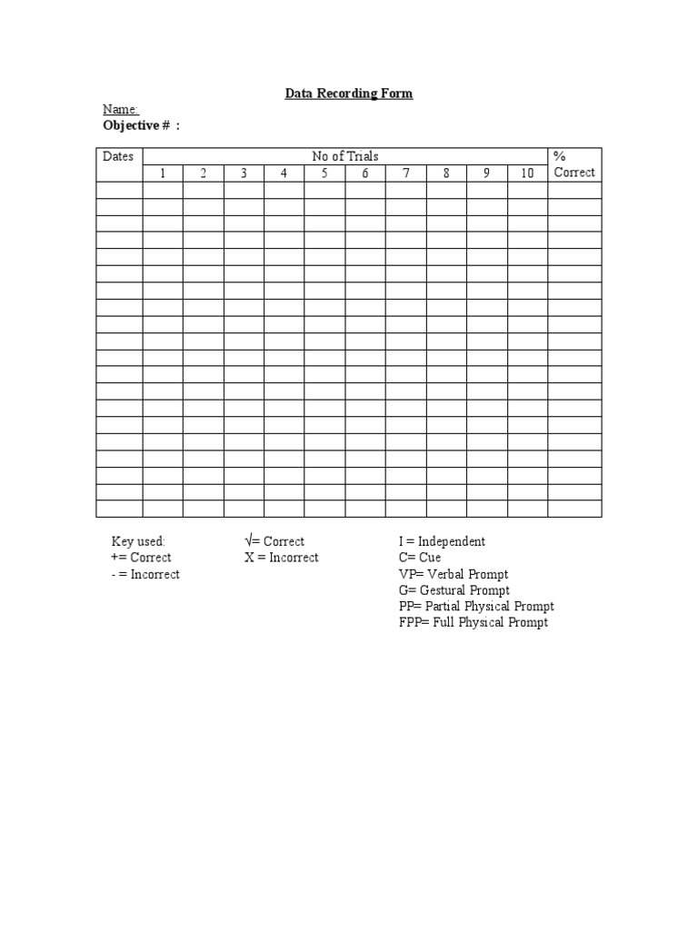 Data Recording Form | PDF