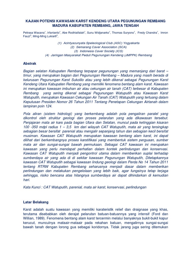 Potensi Karst Kendeng Utara | PDF | Ilmu Sosial