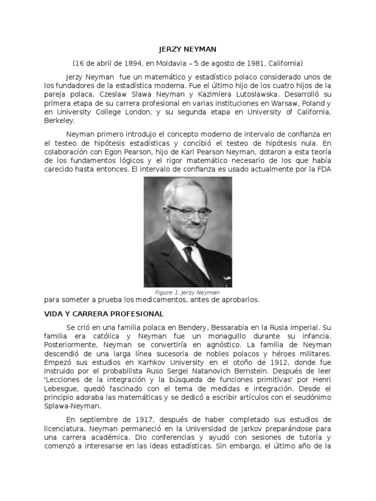 Jerzy Neyman Biografía | PDF