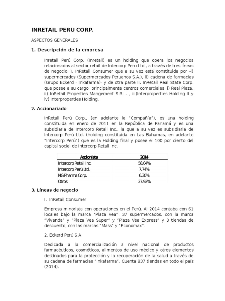 Inretail Peru Corp | PDF | Economias | Finanzas (general)
