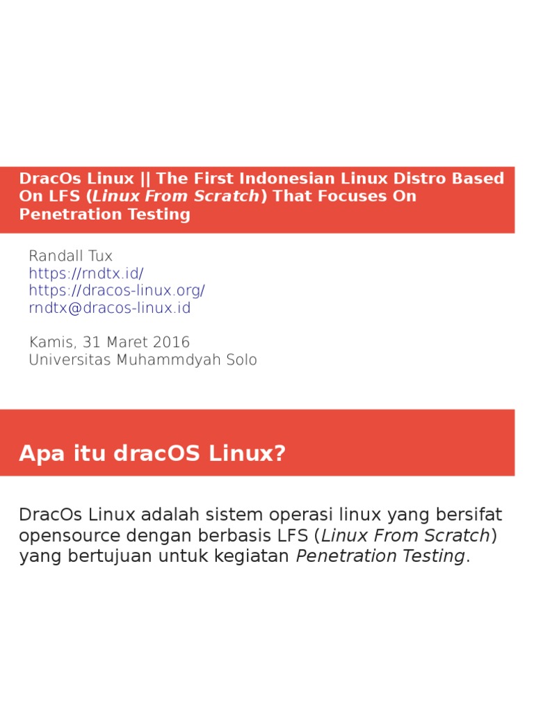 Pengenalan DracOs Linux | PDF