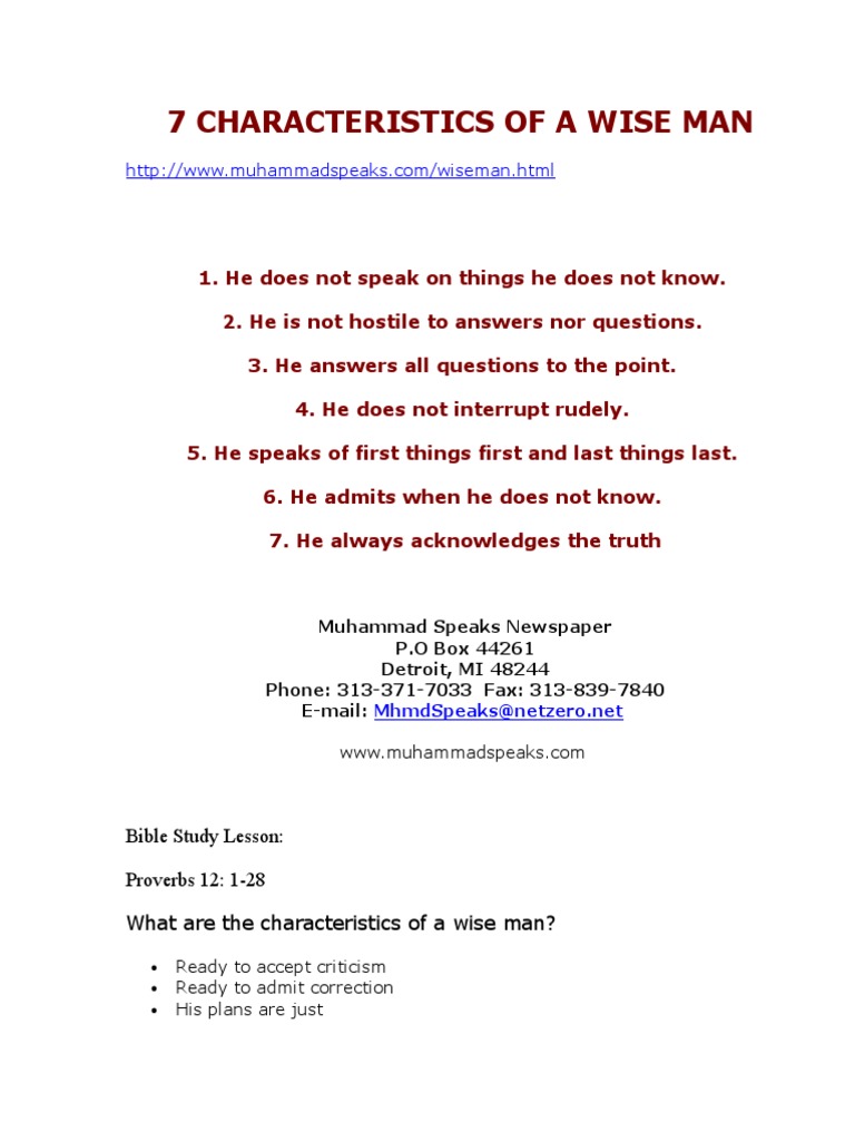 7 Traits of a Wise Person | PDF | Wisdom