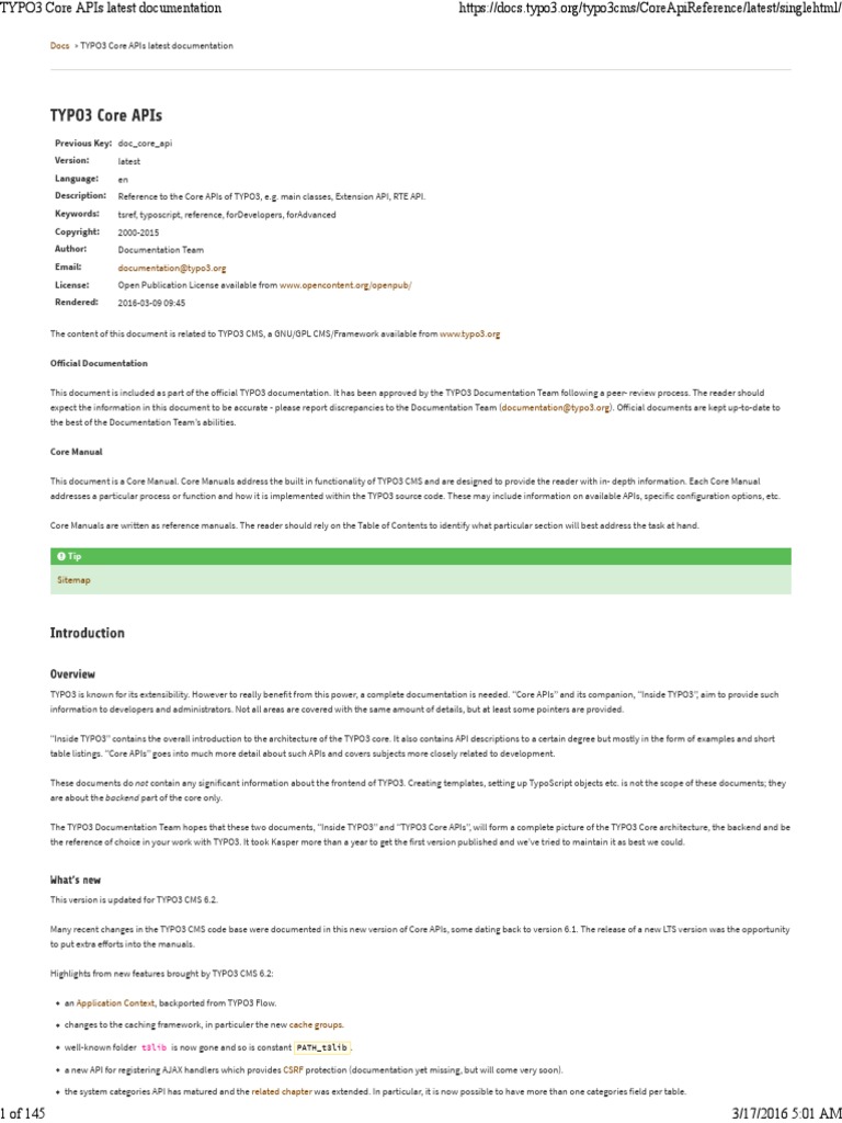 Typo3 Core API | PDF | Computer File | Software Engineering
