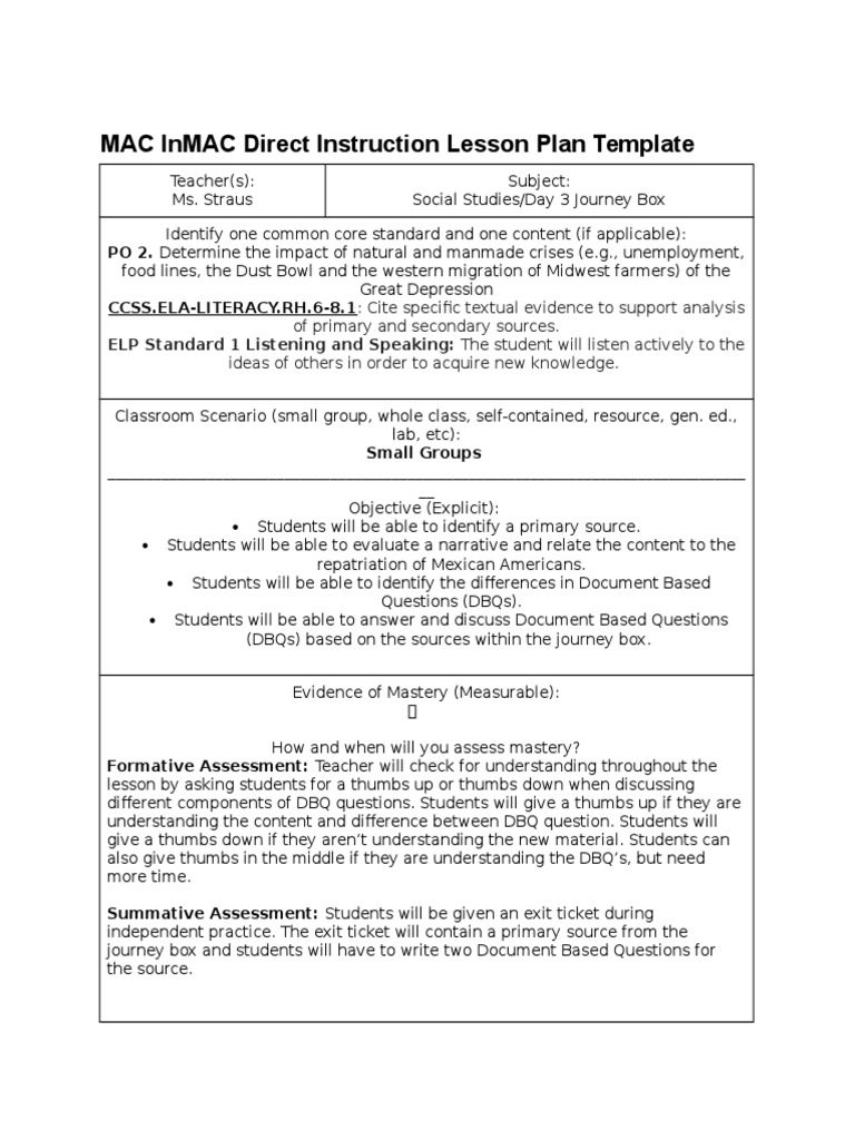 Amanda Lesson Plan | PDF | Educational Assessment | Narrative