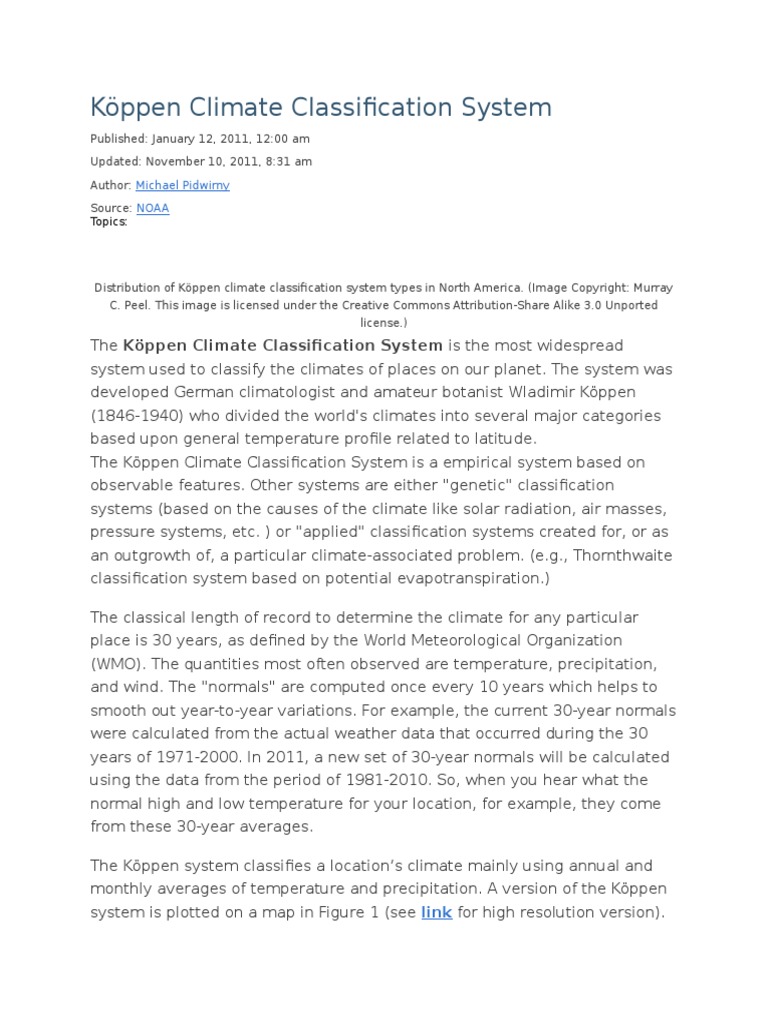 Köppen Climate Classification System | PDF | Climate | Precipitation