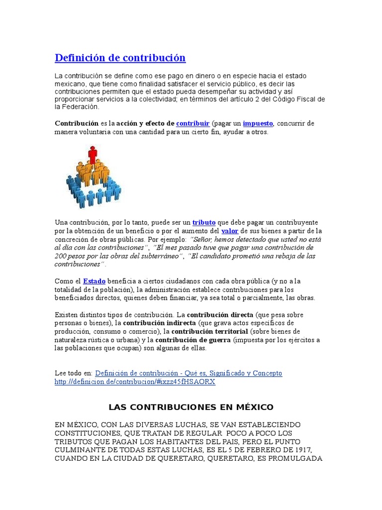 Definición de Contribución | PDF | Impuestos | México