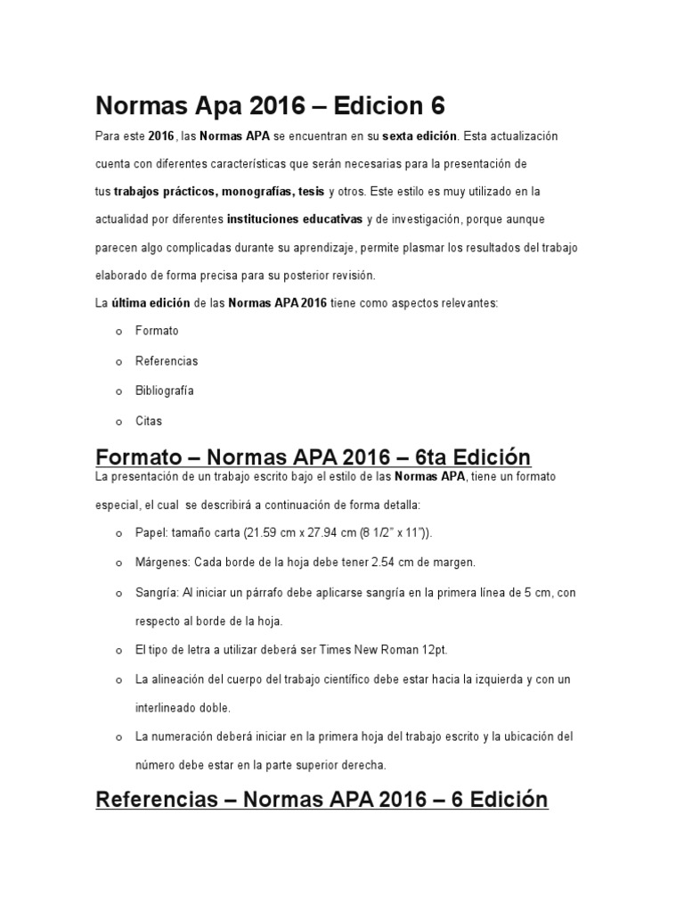 Normas Appa 2016 | PDF | Publicación | Bibliografía