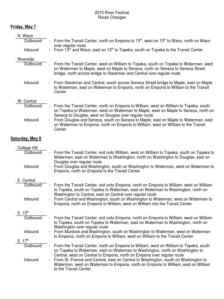 Wichita Transit Changes 2010 | PDF | Leisure | Sports