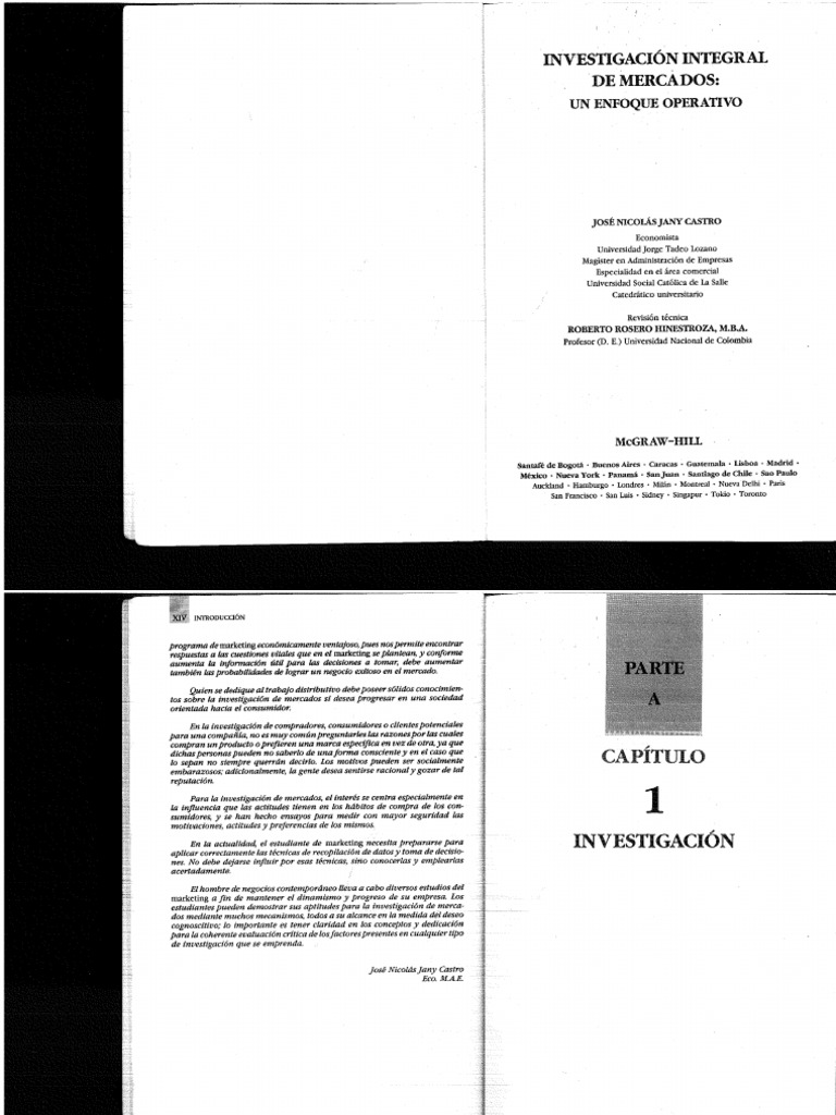 Jany Castro, J. Investigación Integral de Mercados - Cap. 1 | PDF