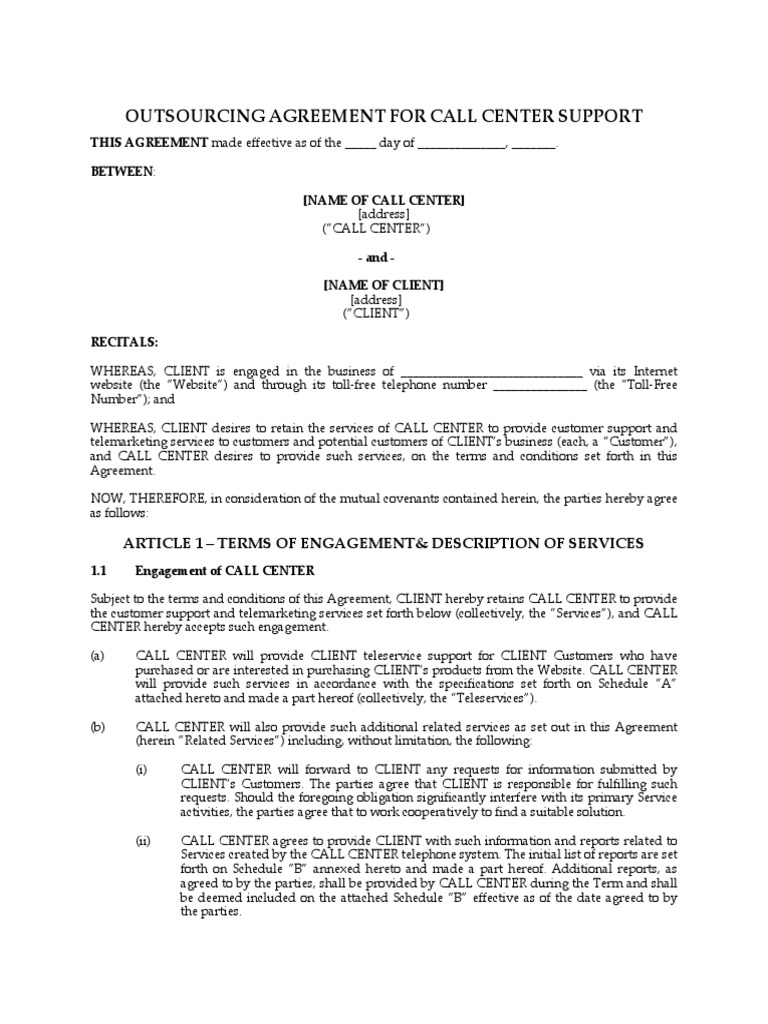 Agreement | Download Free PDF | Call Centre | Interactive Voice Response