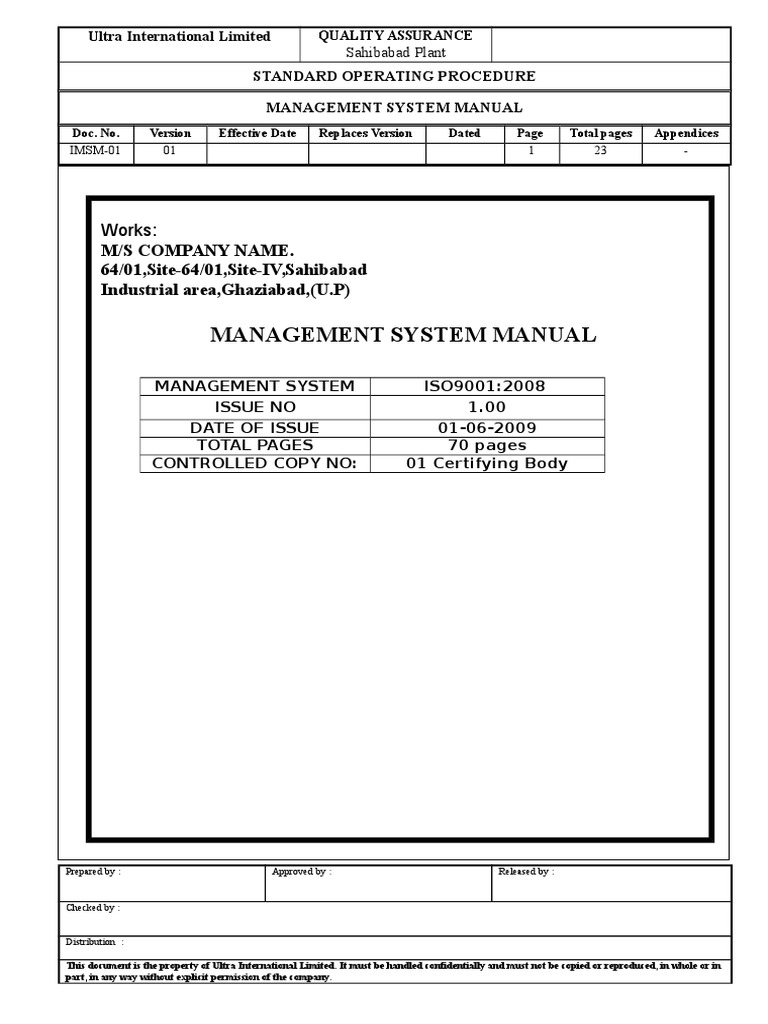 Management System Manual Iso 90014 fEB-11 | PDF | Verification And ...
