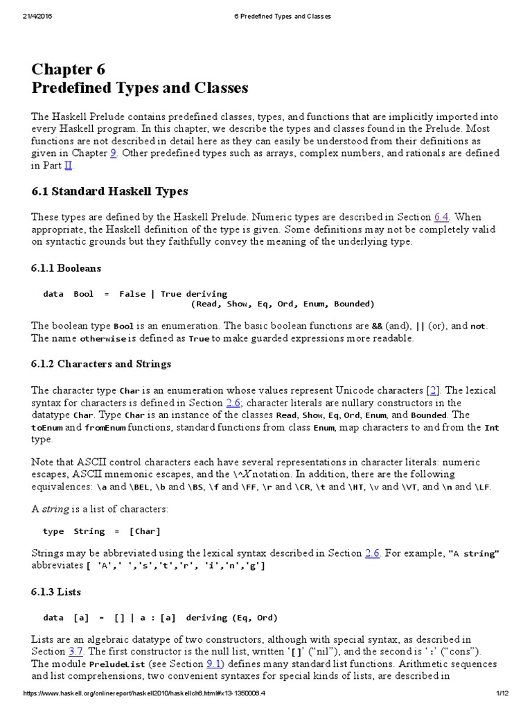 6 Predefined Types and Classes | PDF | Data Type | Boolean Data Type 6 Predefined Types and Classes | PDF | Data Type | Boolean Data Type