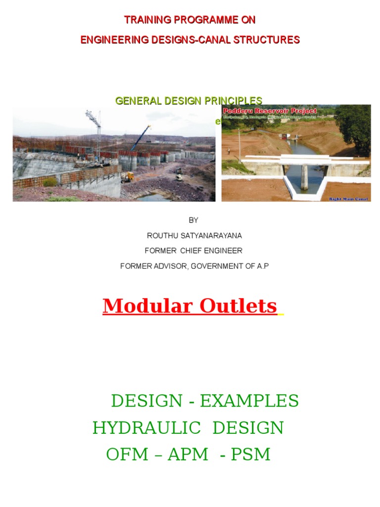 Canal Outlet Design and Examples | PDF | Hydrology | Hydraulic Engineering